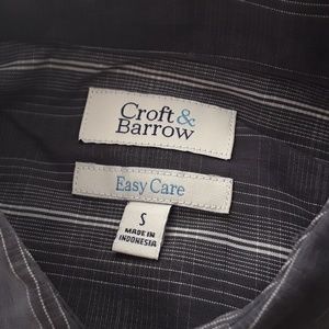 croft & barrow | Shirts | Nwtags Croft Barrow Black Gray S Sleeve Shirt ...